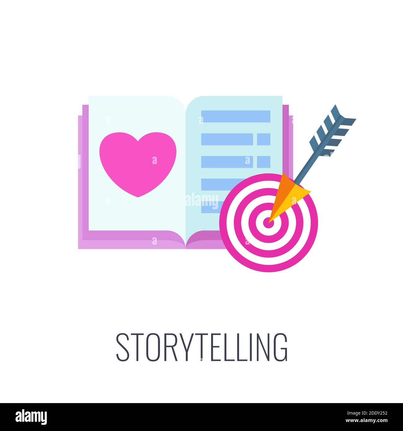 Brand storytelling icon. Flat vector cartoon illustration Stock Vector ...
