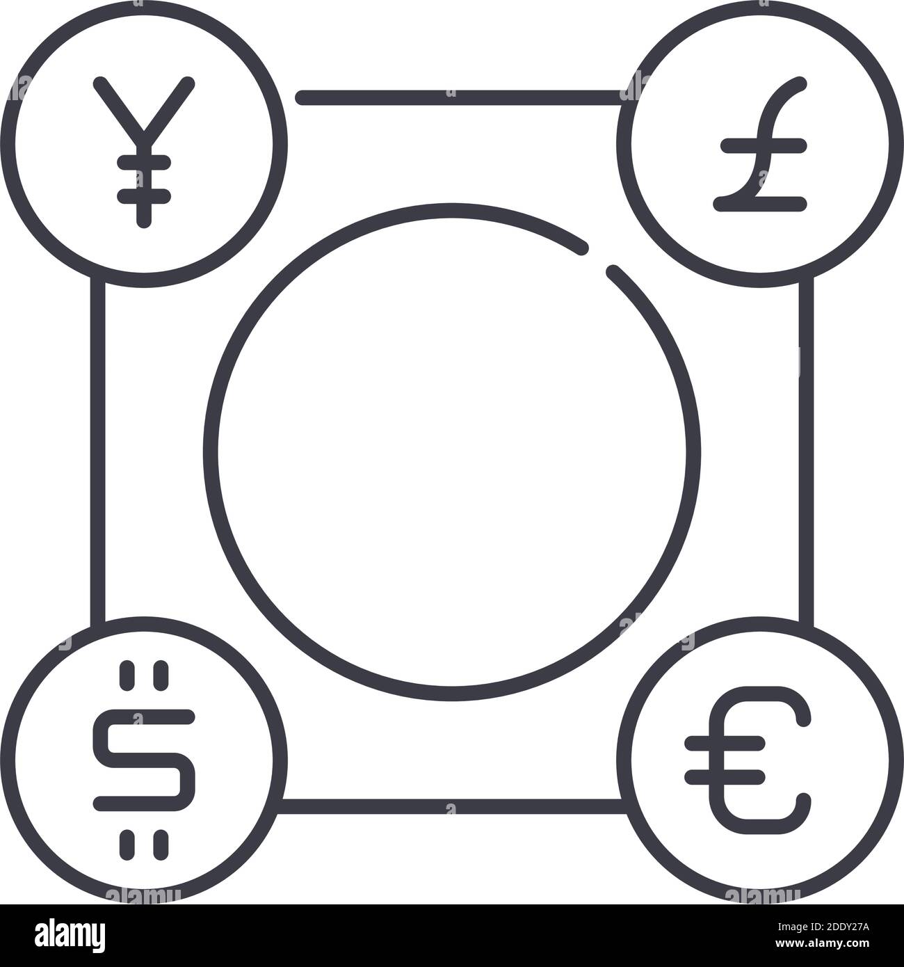 Foreign currency icon, linear isolated illustration, thin line vector ...