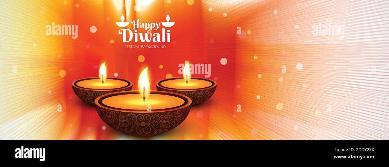 Beautiful diwali diya oil lamp festival header background Stock Vector ...