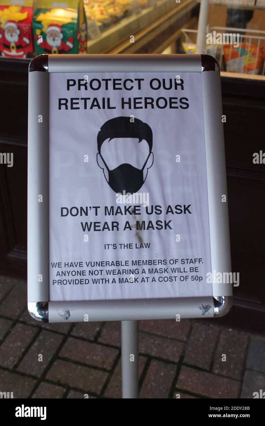 Protect our retail heroes shop sign Stock Photo - Alamy
