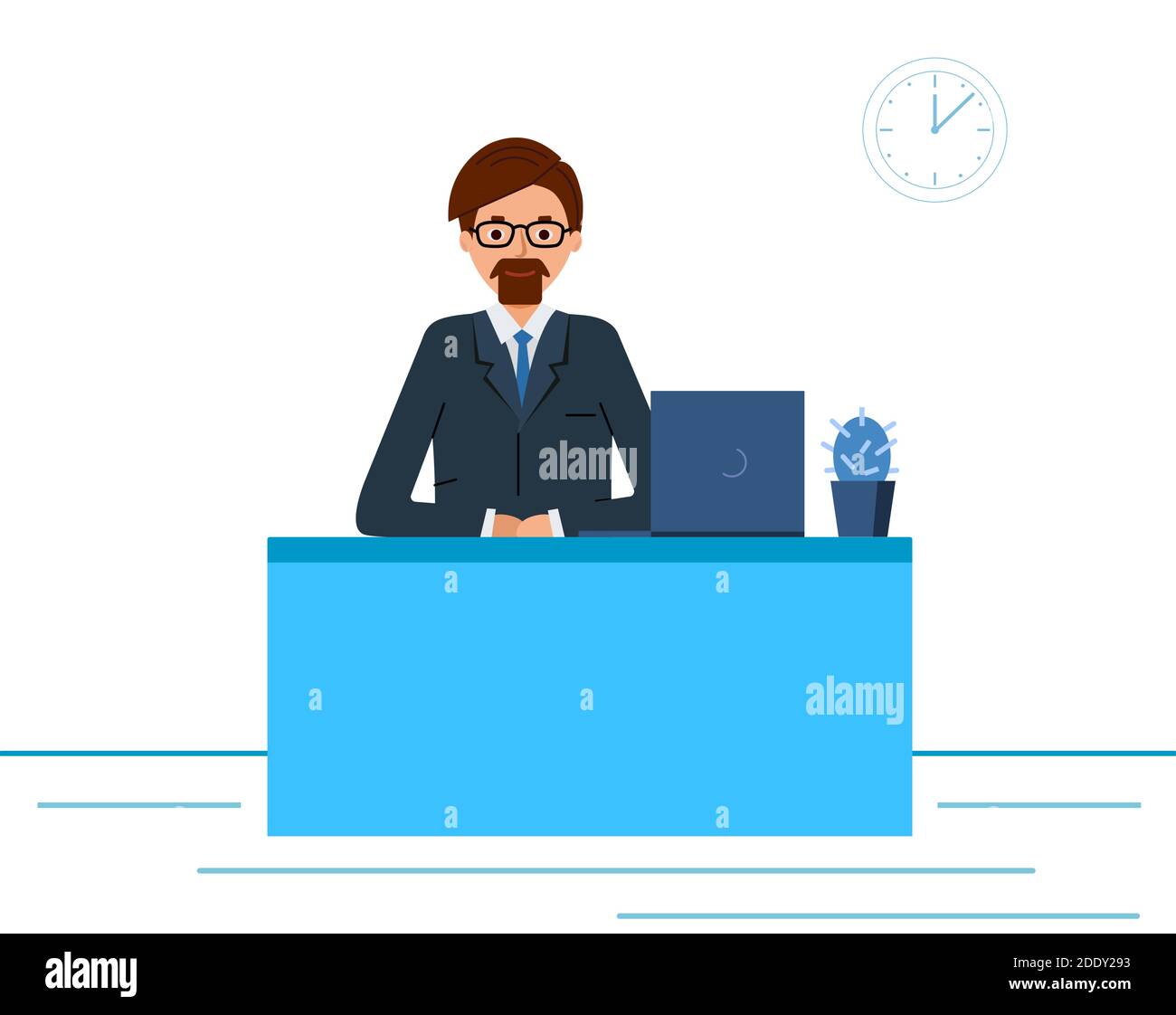 Boss sitting table in Stock Vector Images - Alamy