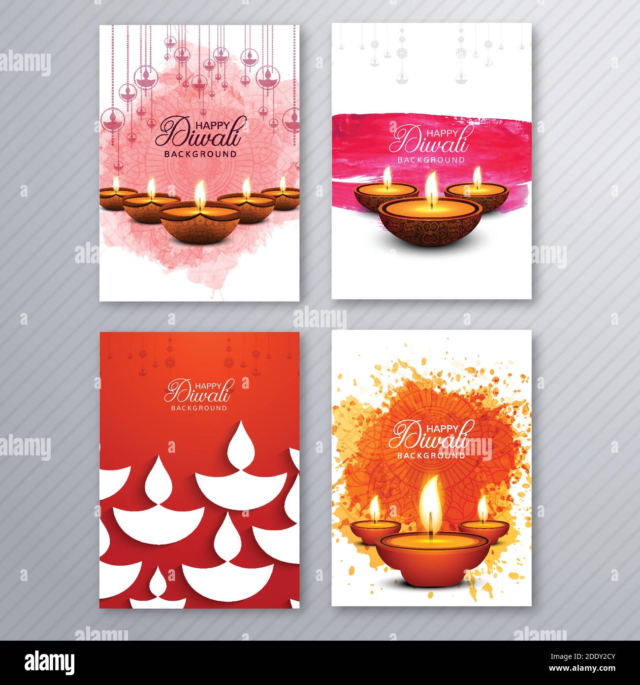 Poster with a diya for diwali colorful flyer template collection design ...