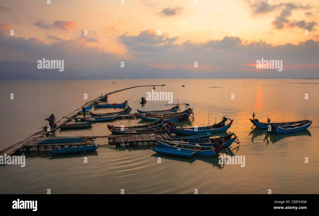 Beautiful sunrise over village east hi-res stock photography and images ...