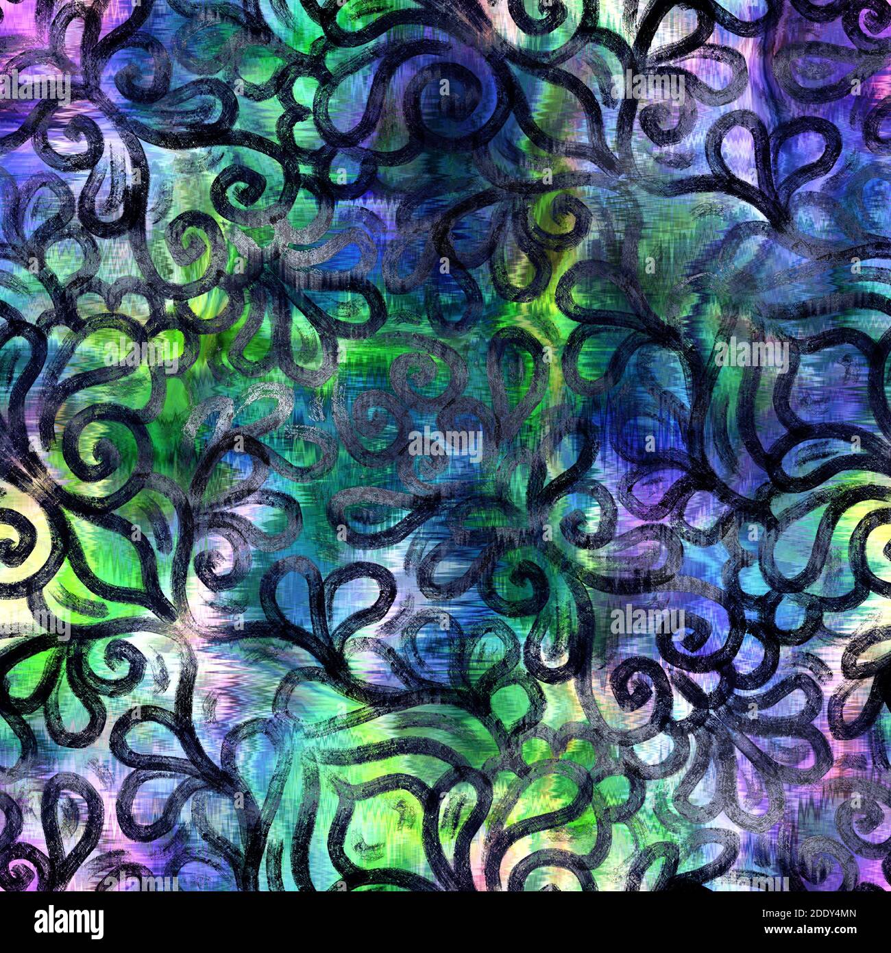 Seamless abstract color blobs with damask overlay Stock Photo - Alamy