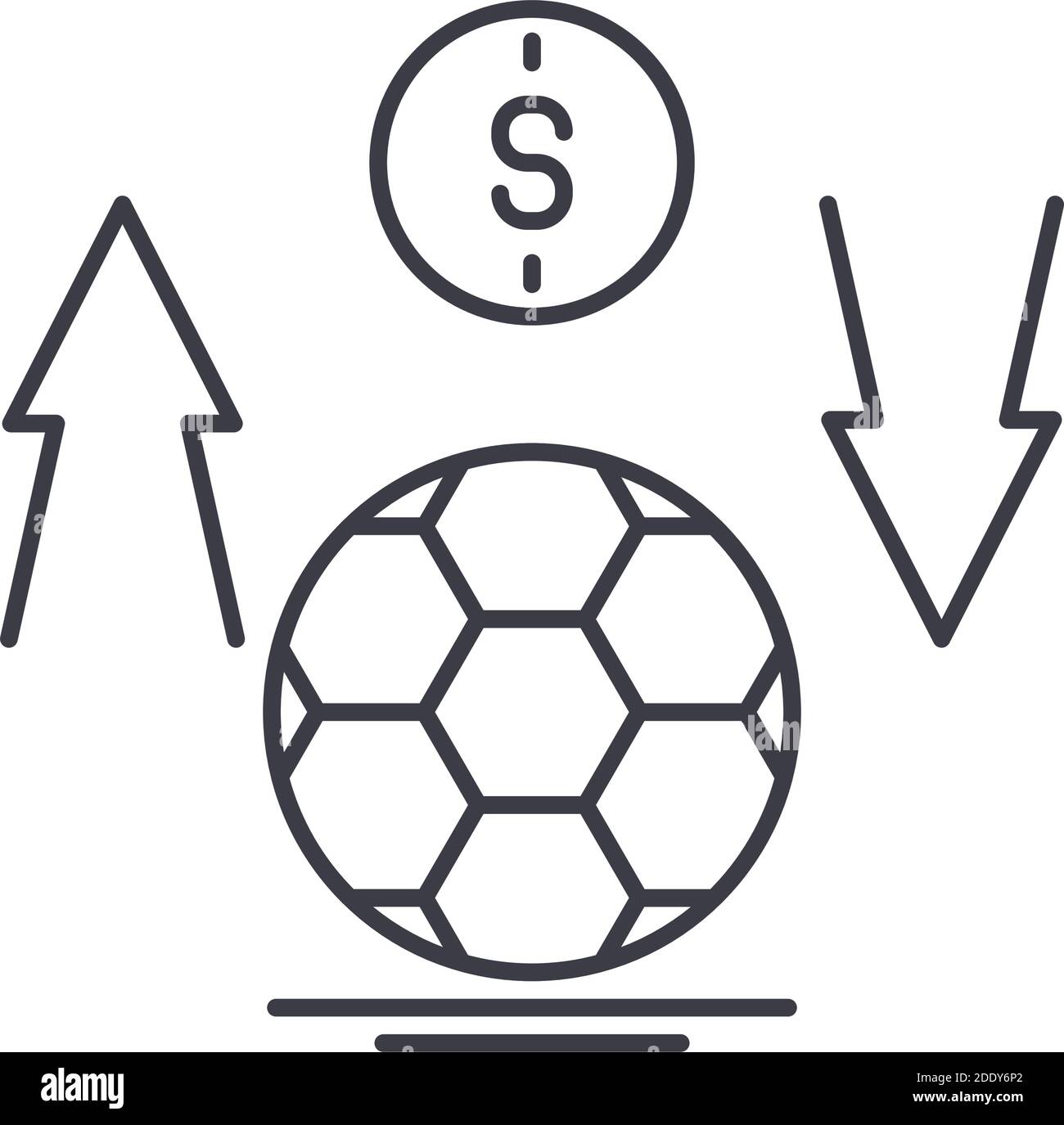Football bet icon, linear isolated illustration, thin line vector, web ...