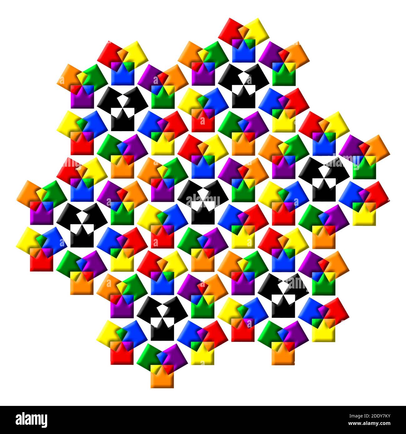 3D bright colours - overlapping squares in rainbow colours Stock Photo ...