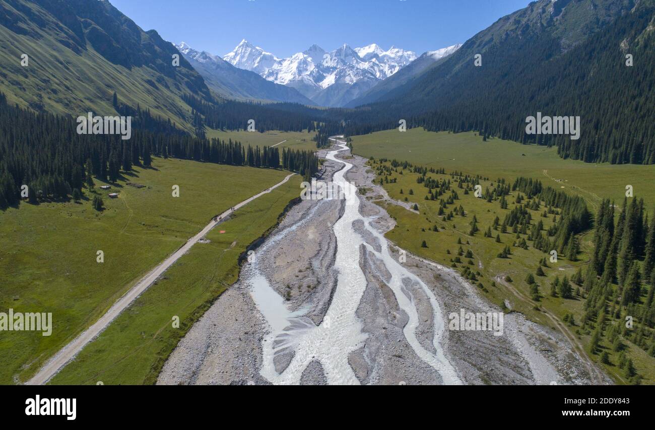 China summer tower scenic spot in xinjiang Stock Photo - Alamy