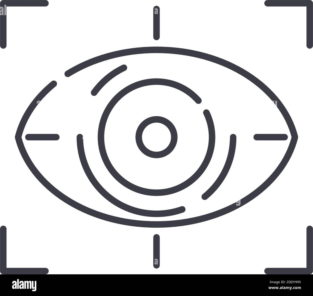 Focus vision icon, linear isolated illustration, thin line vector, web ...