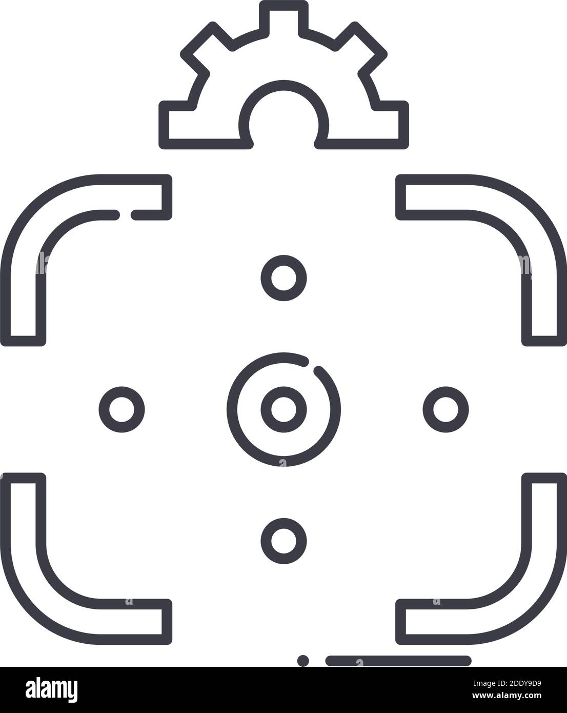 Focusing icon, linear isolated illustration, thin line vector, web ...