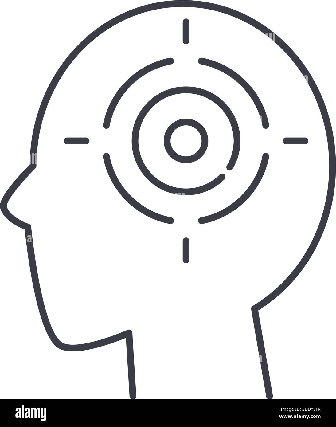 Focus mind icon, linear isolated illustration, thin line vector, web ...