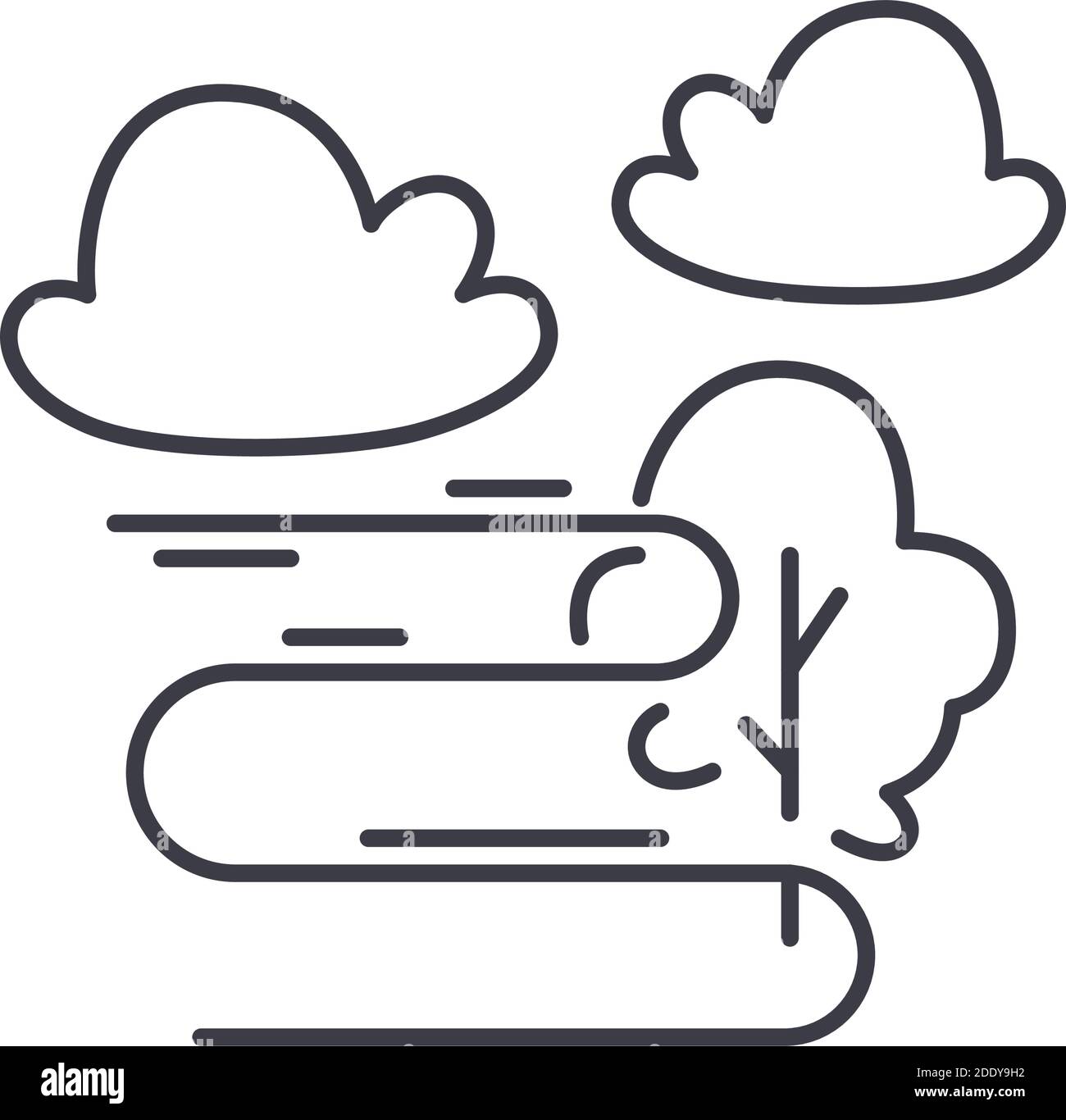 Foggy icon, linear isolated illustration, thin line vector, web design ...