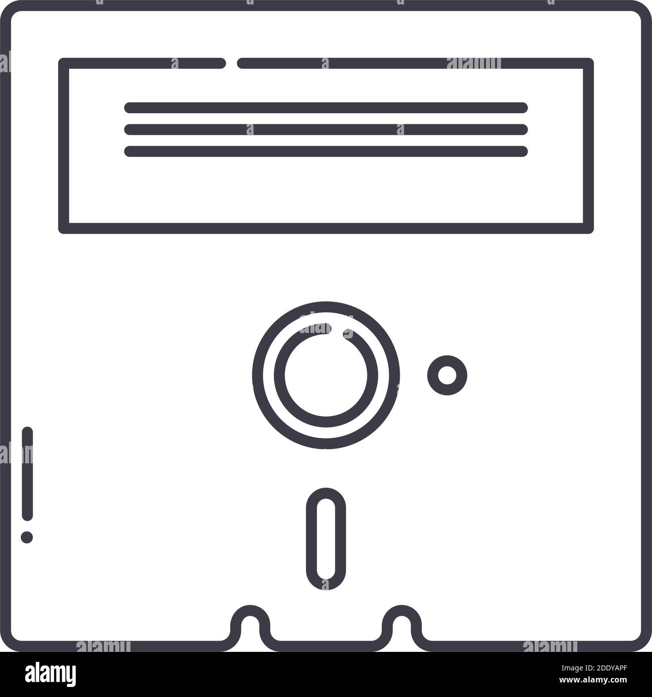 Floppy disk icon, linear isolated illustration, thin line vector, web design sign, outline ...