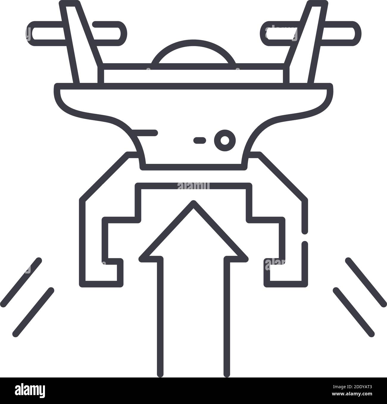 Fly up drone icon, linear isolated illustration, thin line vector, web ...