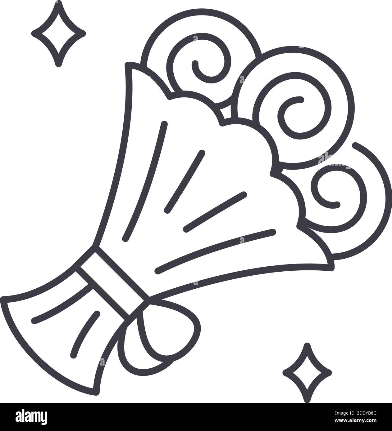 Flower bouquet icon, linear isolated illustration, thin line vector ...