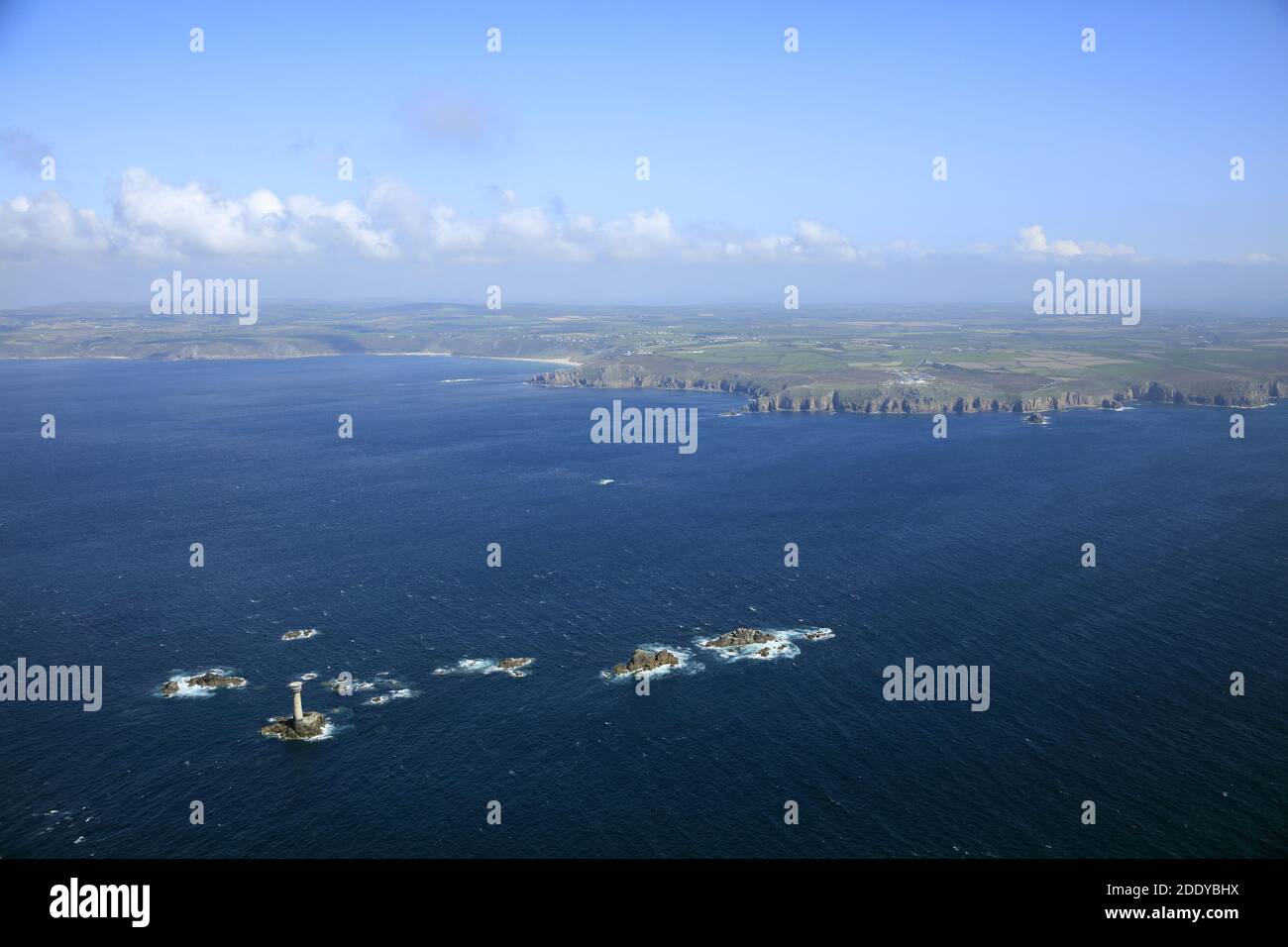 United Kingdom, Cornwall, Penwith: aerial view of the promontory of ...
