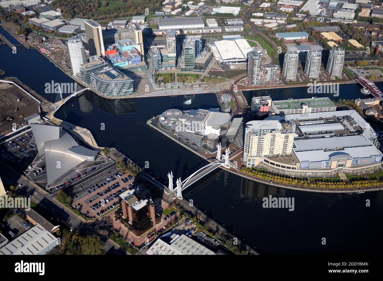 Aerial Photography Manchester - Trafford Park & Salford Quays Stock ...
