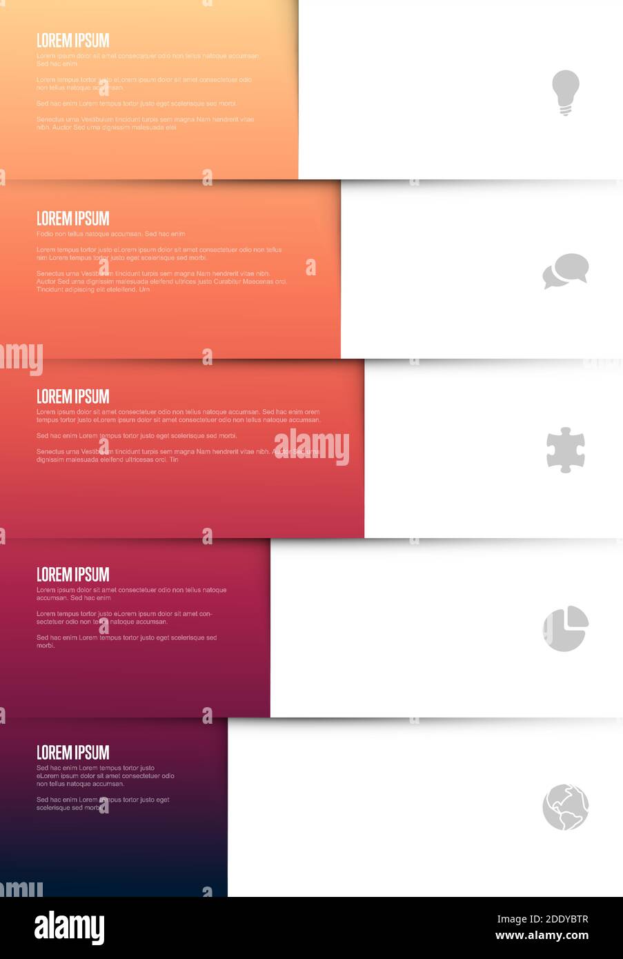 Five graph elements infographic template - each column element contains ...