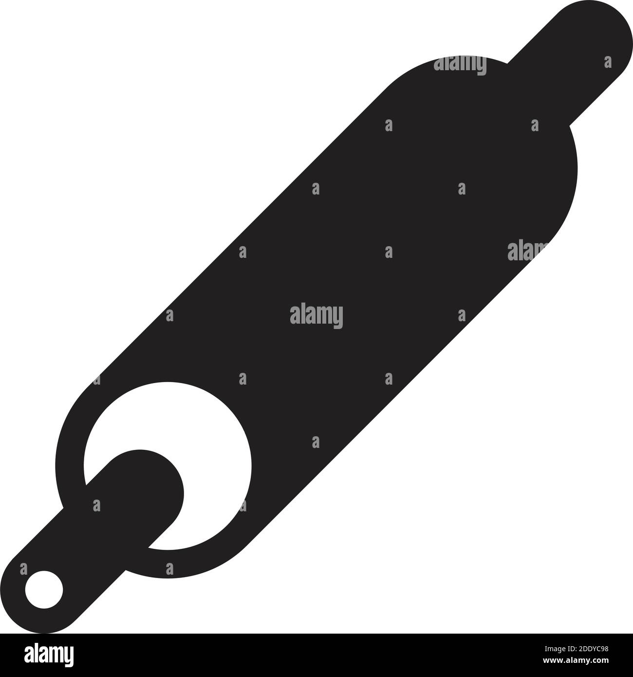 Rolling pin, kitchen, dough, rolling Color with Background vector icon ...