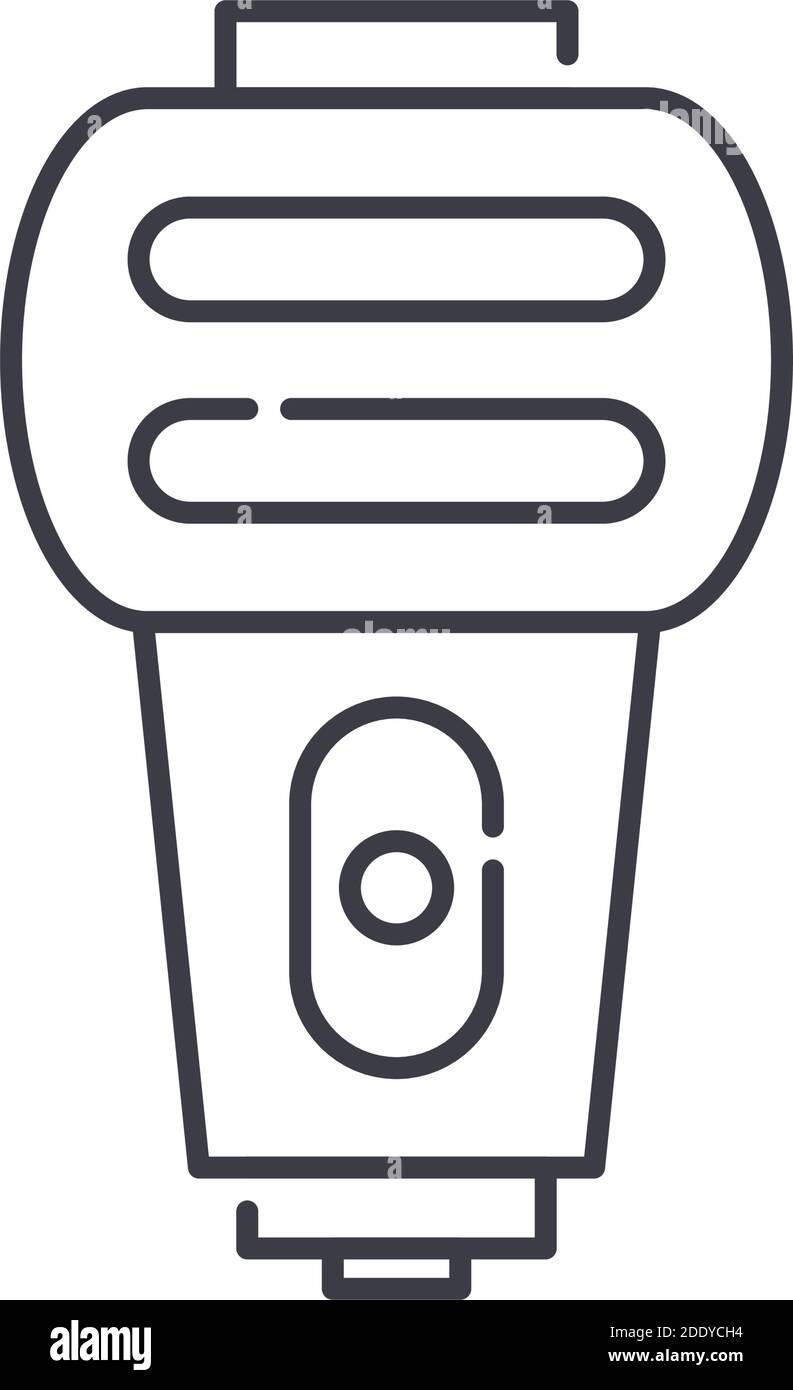 Flash icon, linear isolated illustration, thin line vector, web design ...