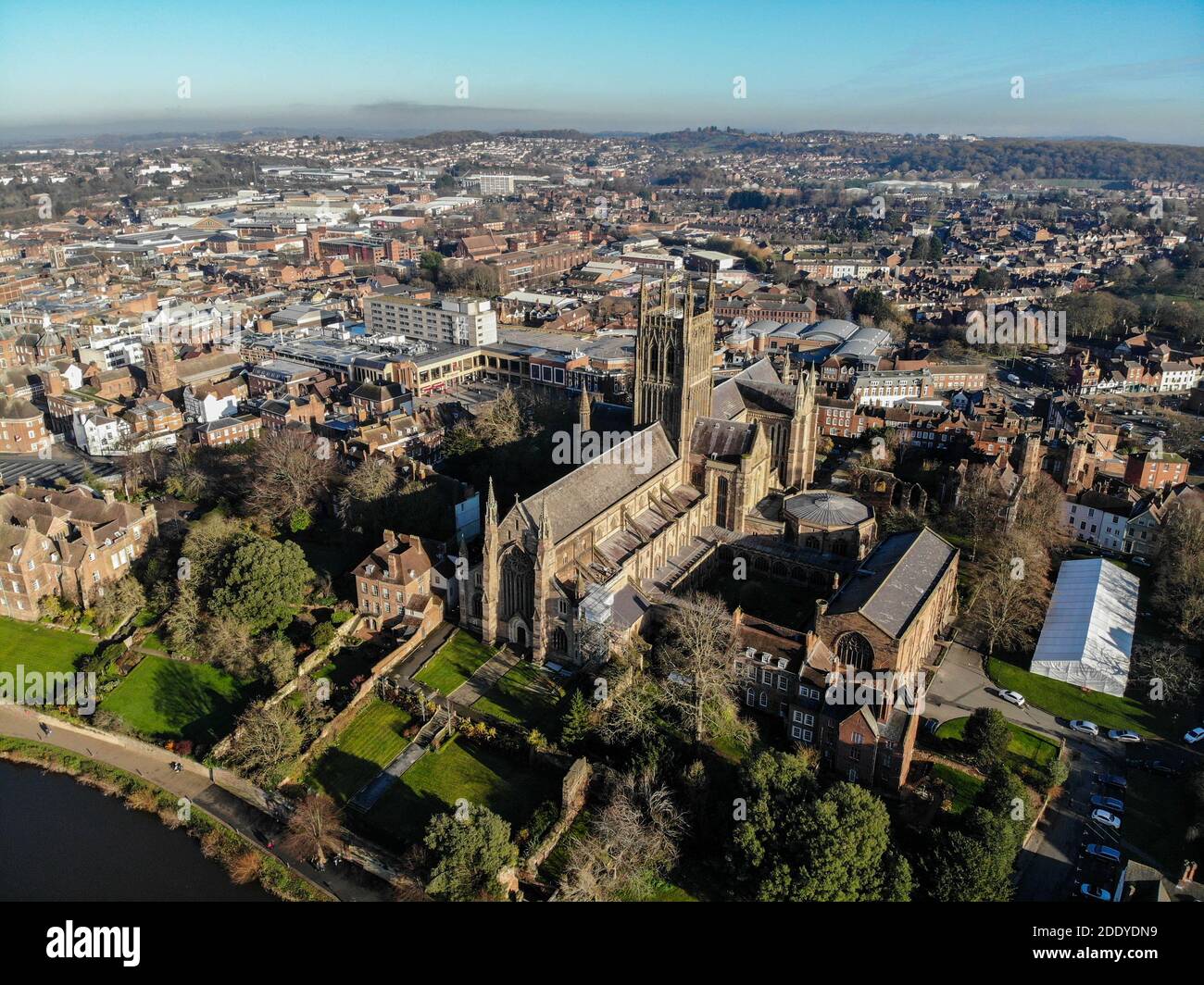 Worcester cathedral aerial hi-res stock photography and images - Alamy