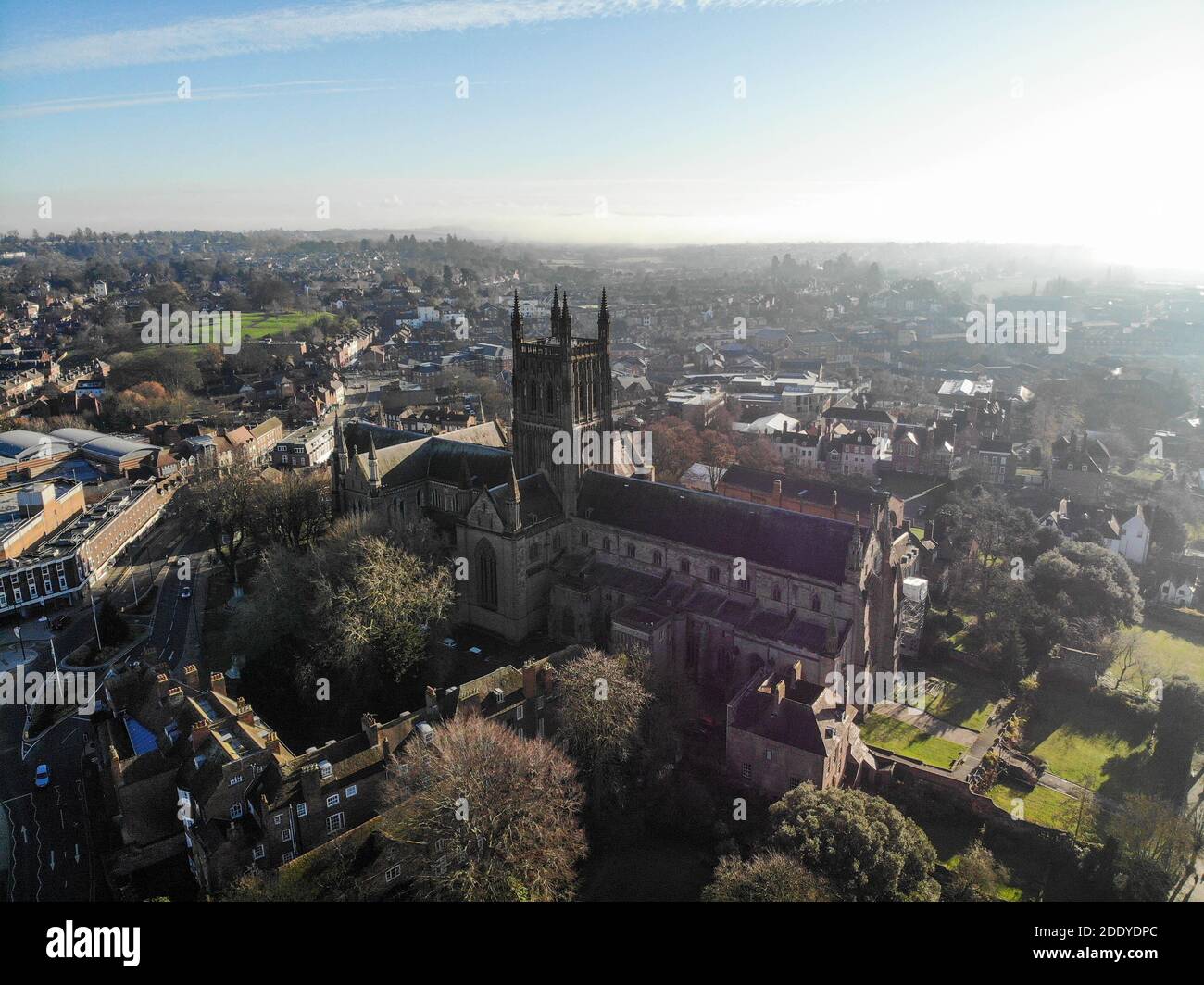 Worcester cathedral aerial hi-res stock photography and images - Alamy