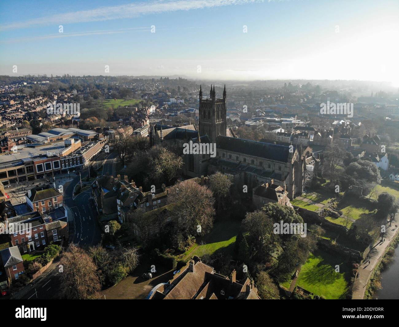 Worcester cathedral aerial hi-res stock photography and images - Alamy