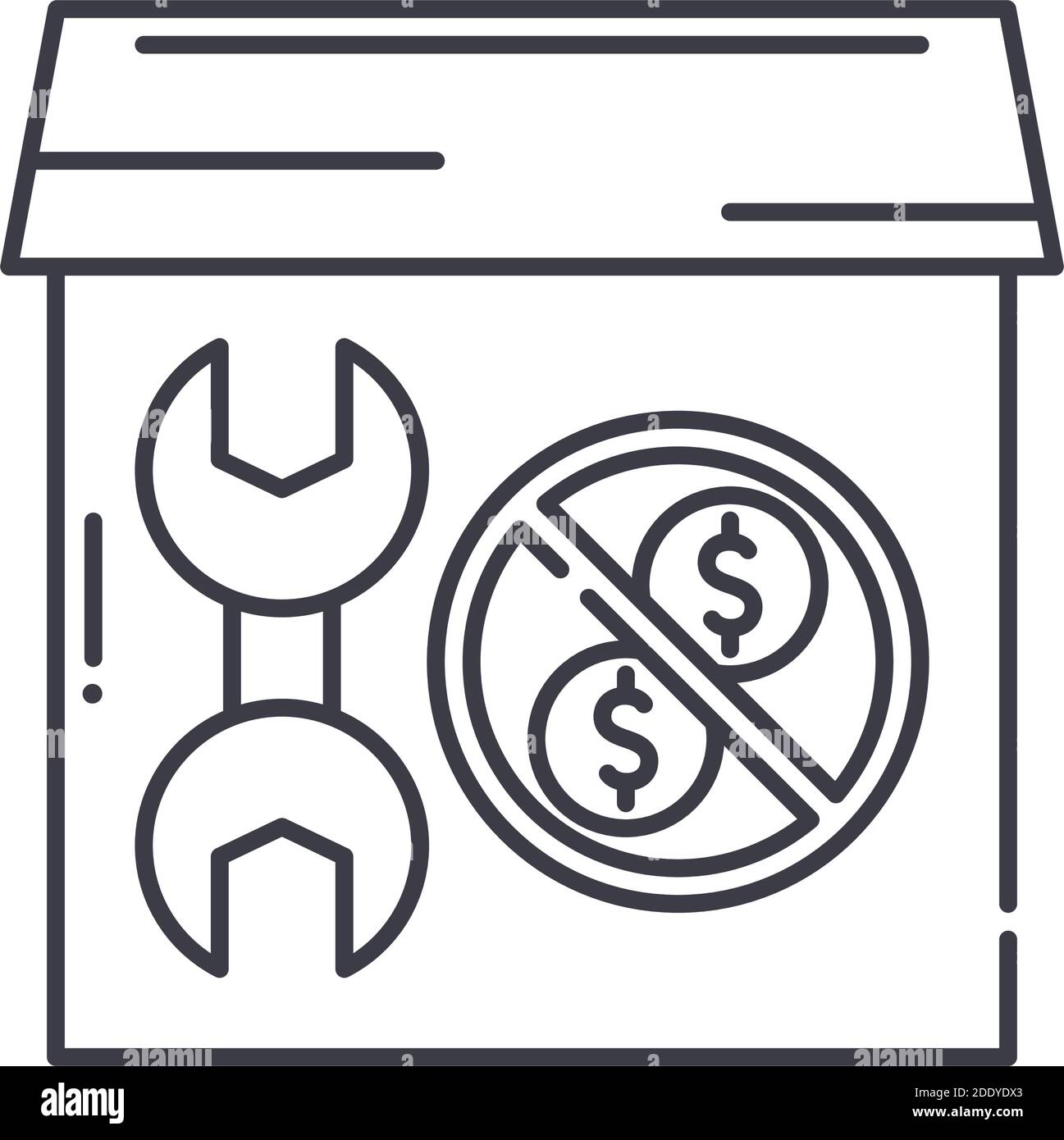 Fix free icon, linear isolated illustration, thin line vector, web ...