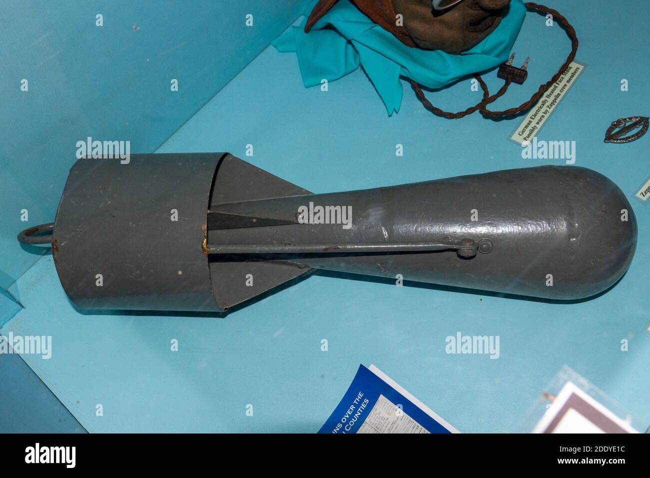 An unexploded German Zeppelin bomb, Thorpe Camp Visitor Centre, a WWII ...
