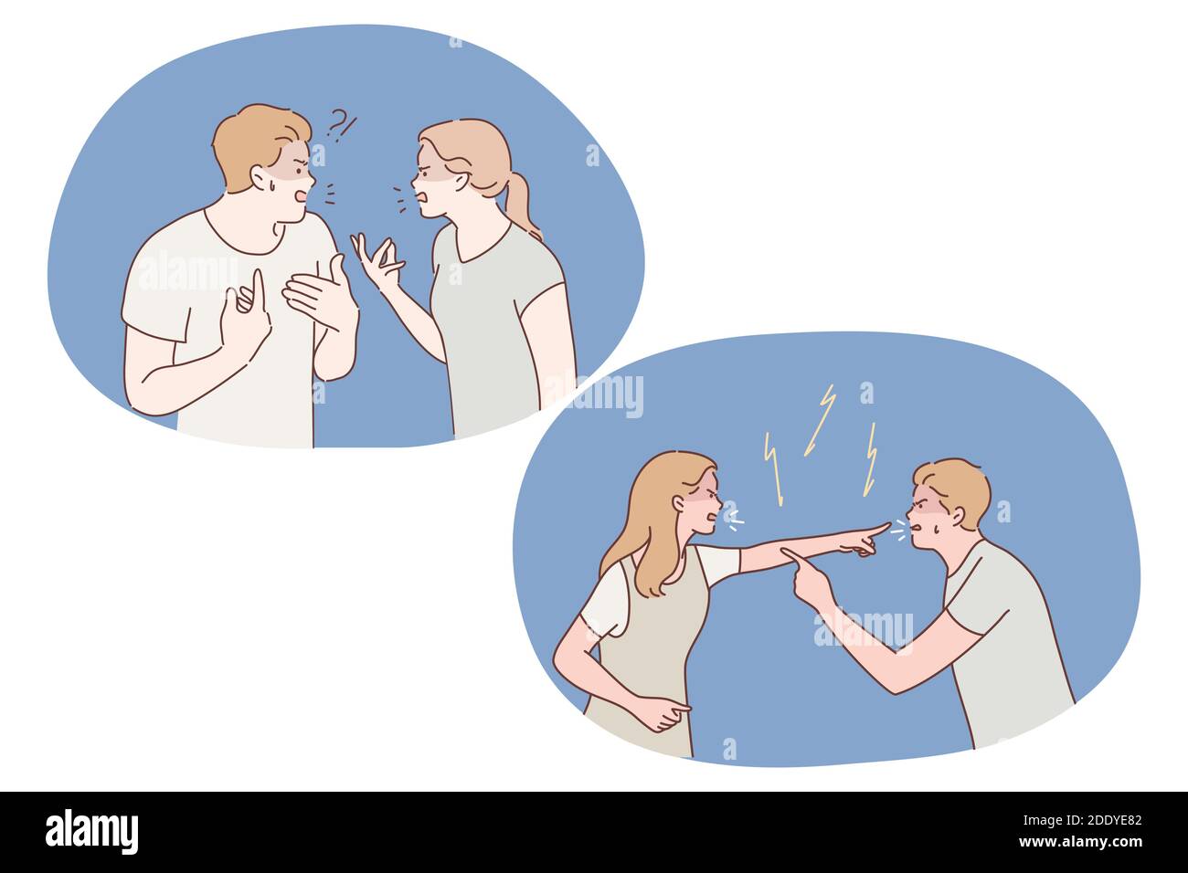 Young yell woman couple Stock Vector Images - Alamy