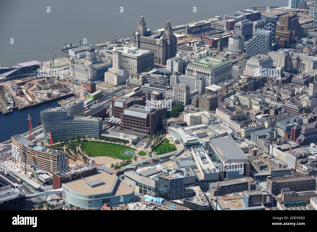 Liverpool City Centre & Waterfront Aerial Photography Stock Photo - Alamy