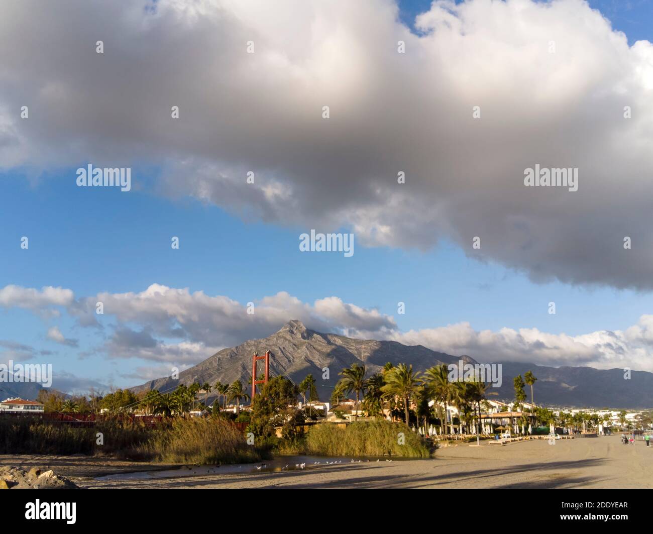 sunset on the beach of Banus, Marbella Stock Photo - Alamy