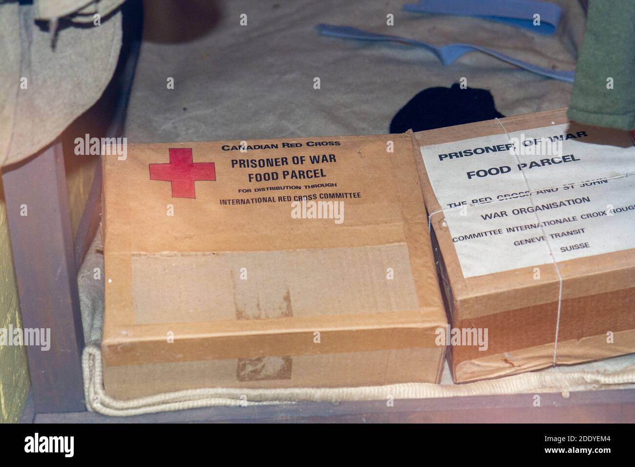 Canadian red Cross food parcel Thorpe Camp Visitor Centre, a WWII Royal ...