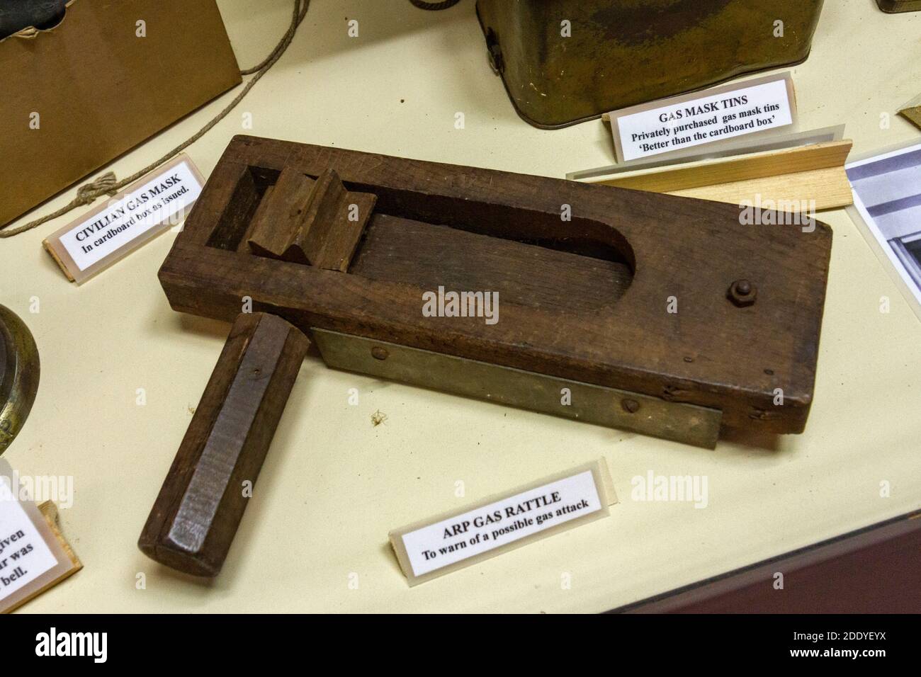 An ARP (air raid precaution) gas rattle (to warn of possible gas attack ...