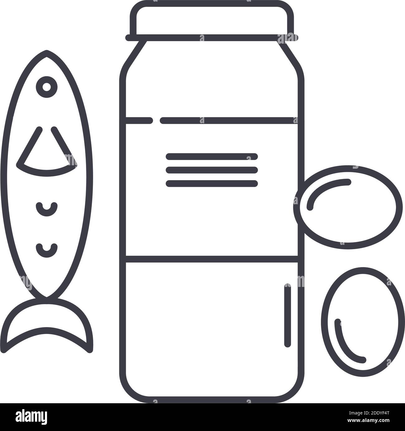 Fish oil icon, linear isolated illustration, thin line vector, web ...