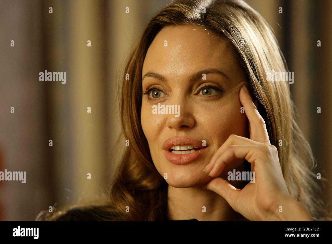 US actress Angelina Jolie talks with her movie 'In the Land of Blood ...