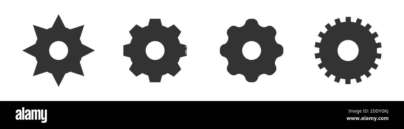 set of settings icons isolated on white background Stock Vector Image ...