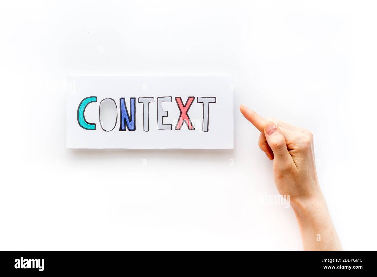 Context marketing concept. Word Context on paper banner, top view Stock ...