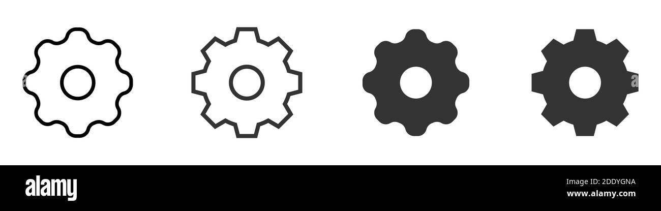 set of settings icons isolated on white background Stock Vector Image ...