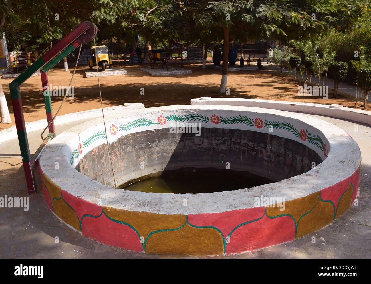 A traditional village well in India. The oldest and most common kind of ...
