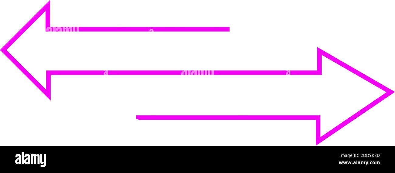 Double arrows with pink lines pointing in both directions with a white ...