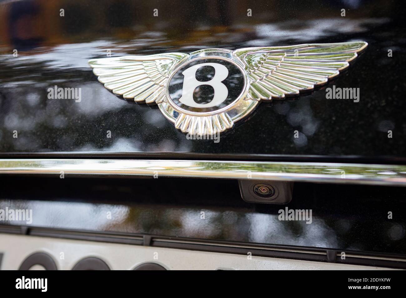 BERLIN, GERMANY - OCTOBER 2020: Bentley Bentayga Hybrid SUV luxury car ...