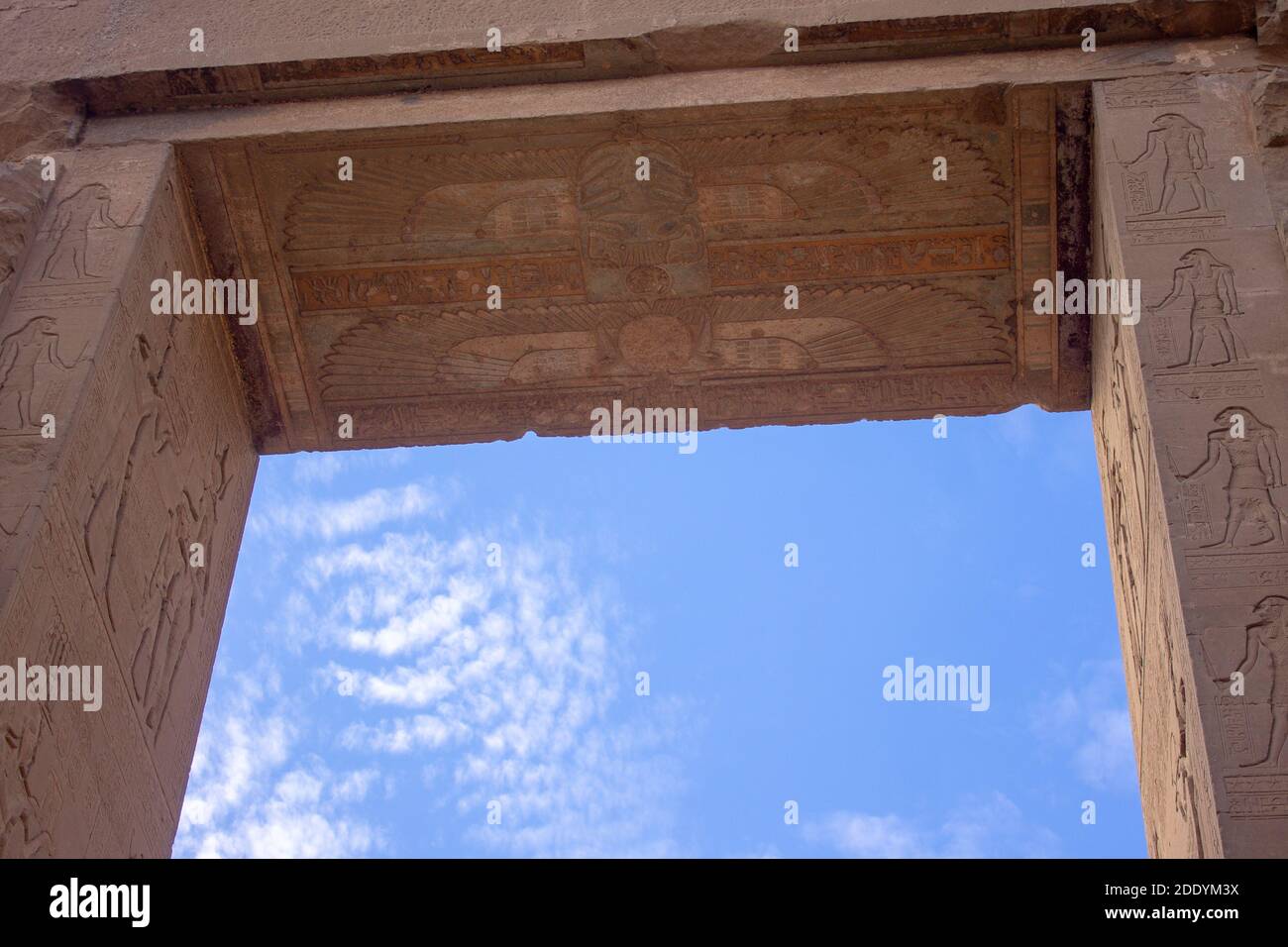 Entry of a temple in Egypt with the sky Stock Photo - Alamy