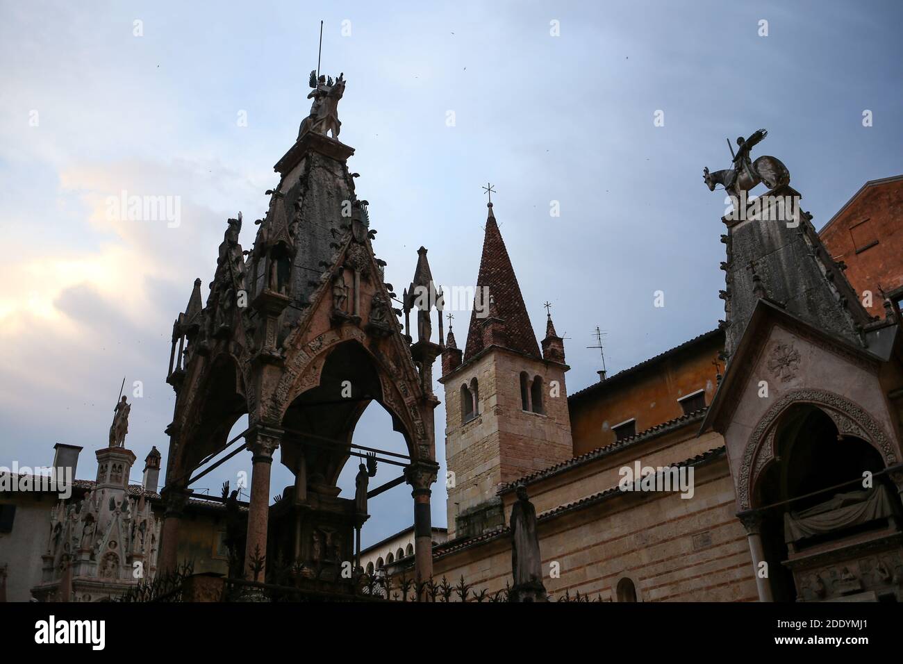 Italy, Verona: The Scaliger Tombs (Arche Scaligere), Gothic funerary ...