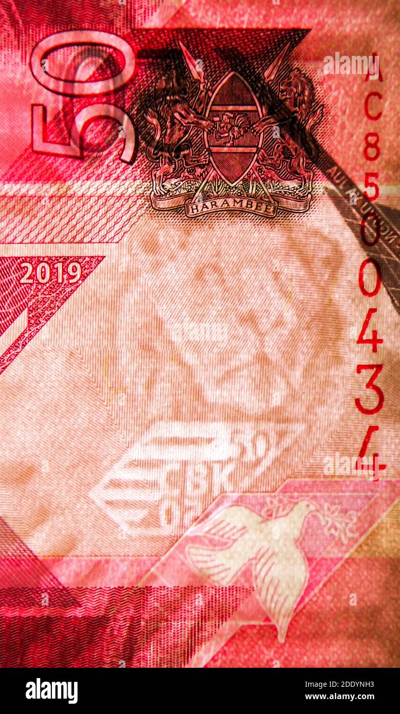 50 Shillings banknote, Issued on 2019, Bank of Kenya. National currency ...