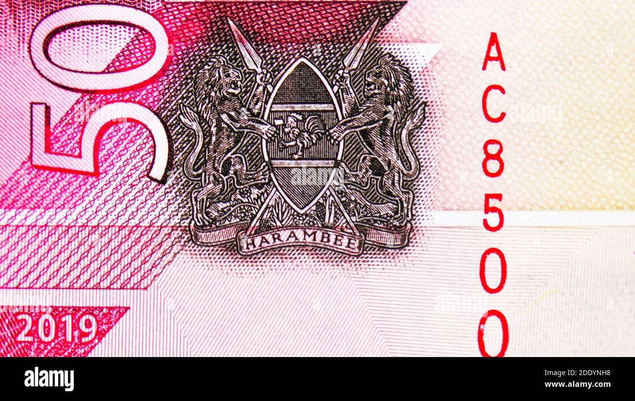 50 Shillings banknote, Issued on 2019, Bank of Kenya. National currency ...