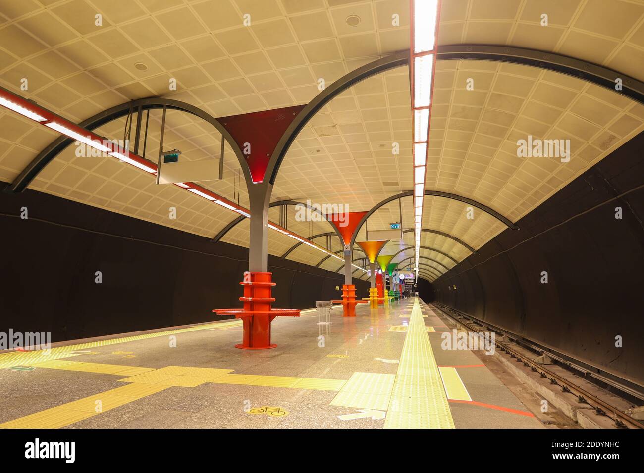 Inside view of a Empty Metro Station Stock Photo - Alamy
