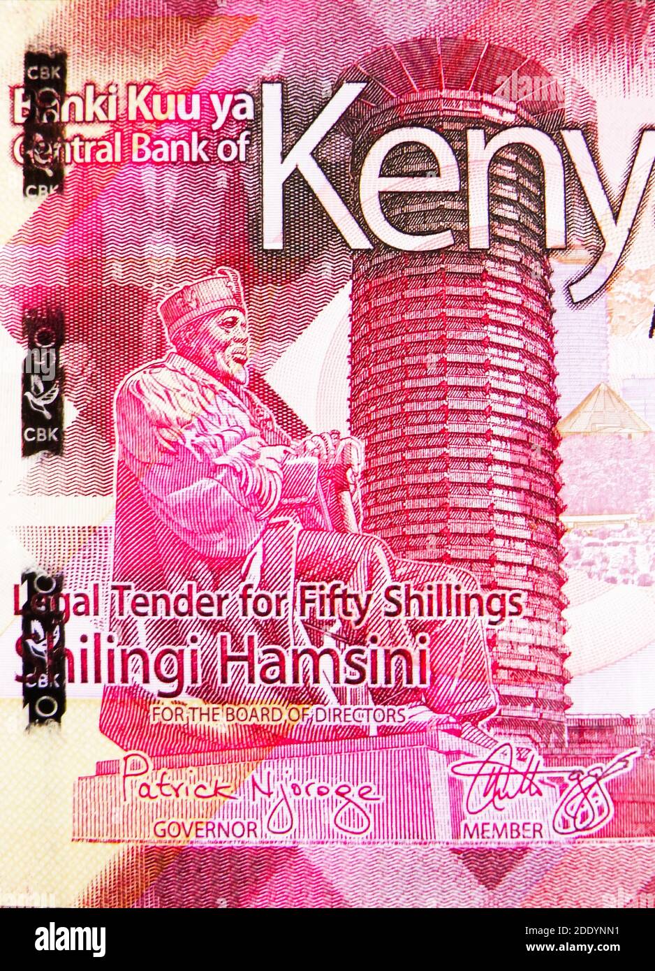 50 Shillings banknote, Issued on 2019, Bank of Kenya. National currency ...