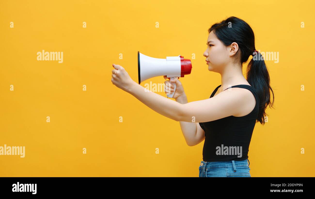 Asian woman speaker protest hi-res stock photography and images - Alamy