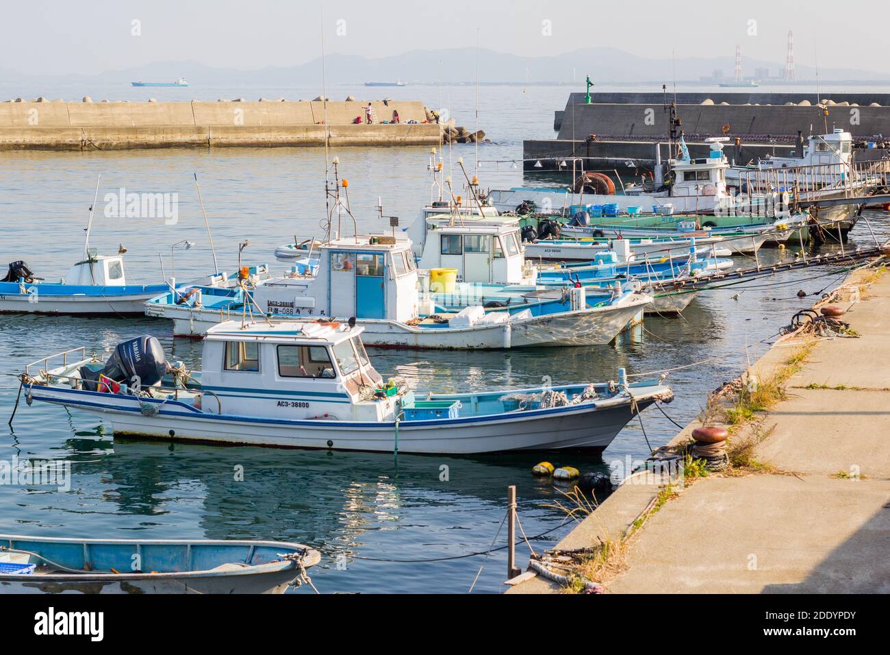Japanese fishing boats at a wharf in Aichi, Japan Stock Photo - Alamy