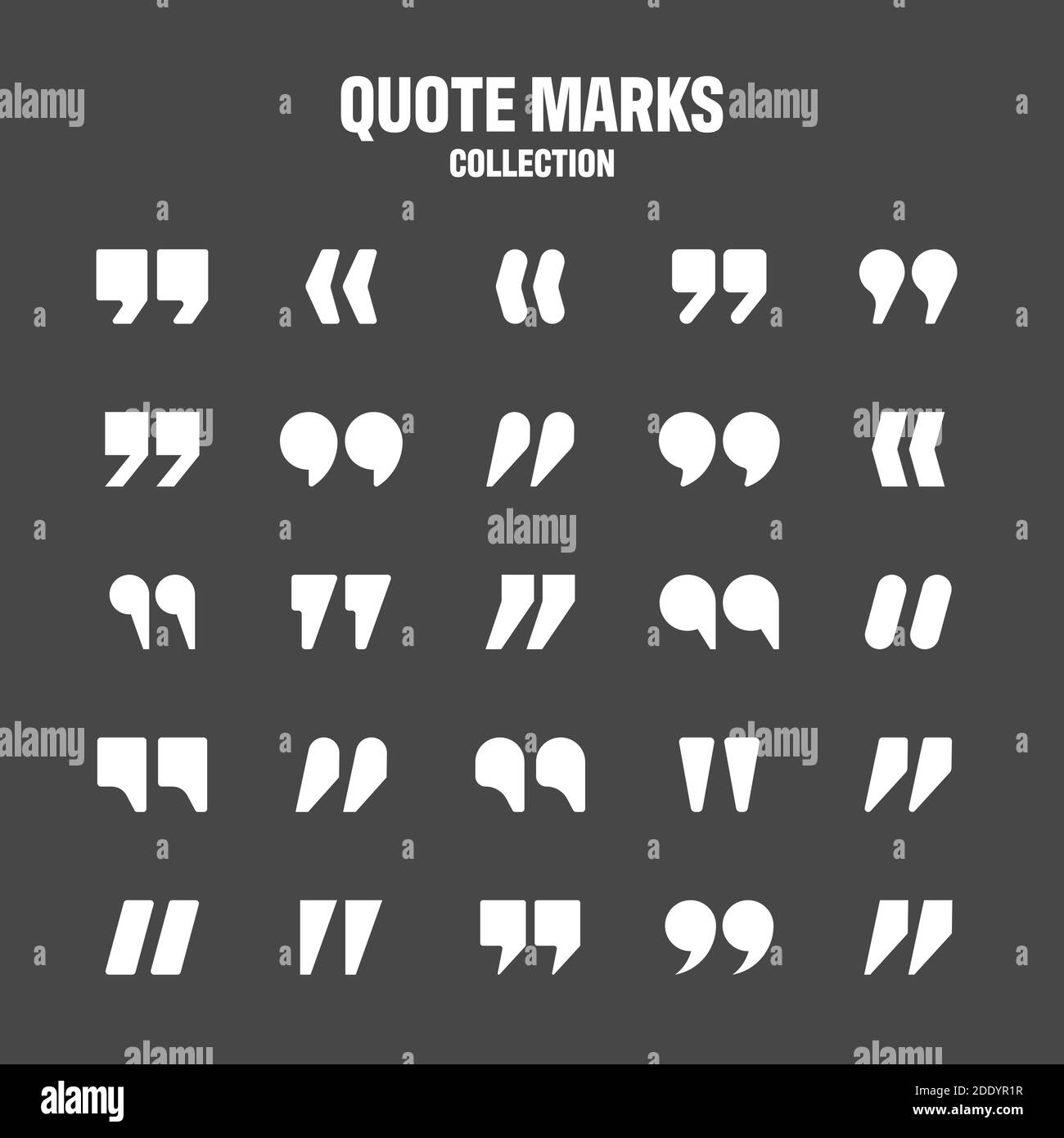 Quotation marks vector collection. White quotes icon. Speech mark ...